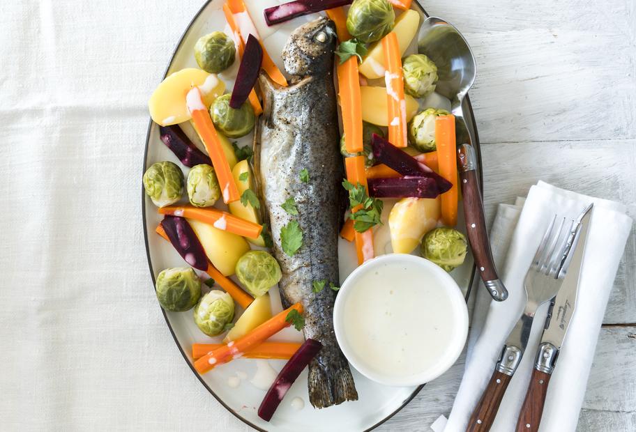 Gebackene Forelle mit Wintergemüse für den Thermomix®