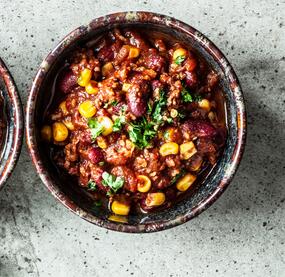 Schneller Flammkuchen mit Chili con Carne für den Thermomix®